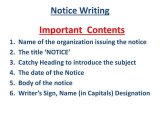 Notice writing | PPTX