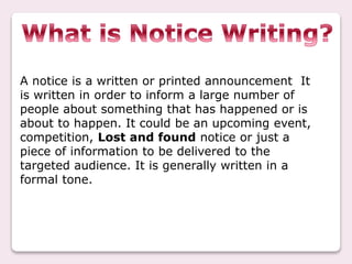 Notice writing | PPTX