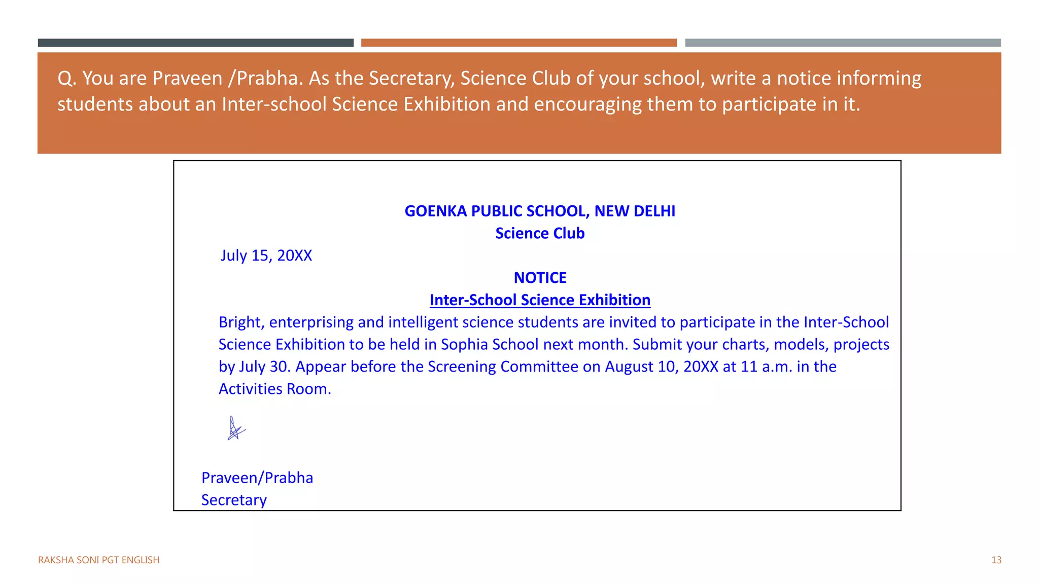 Notice writing | PPTX