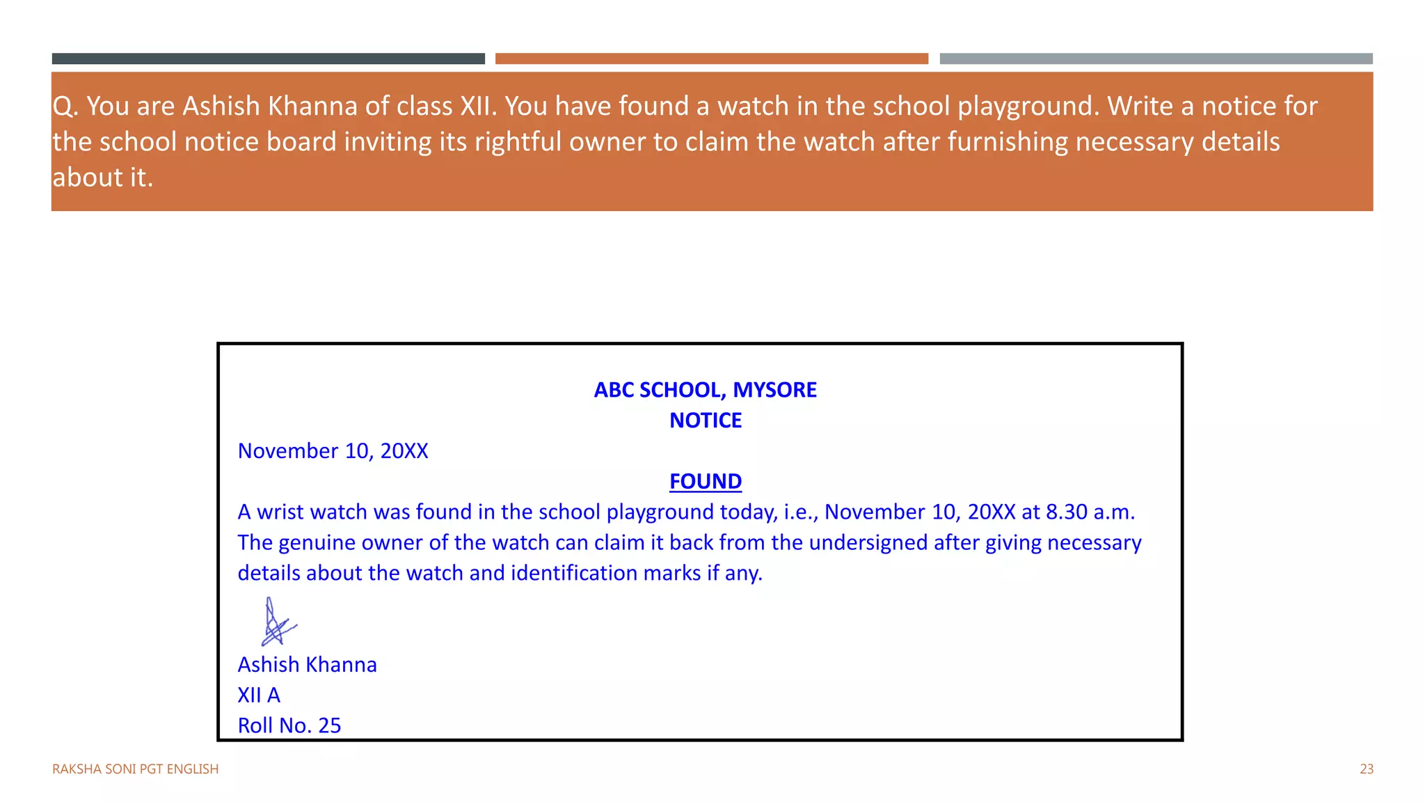 Notice writing | PPTX