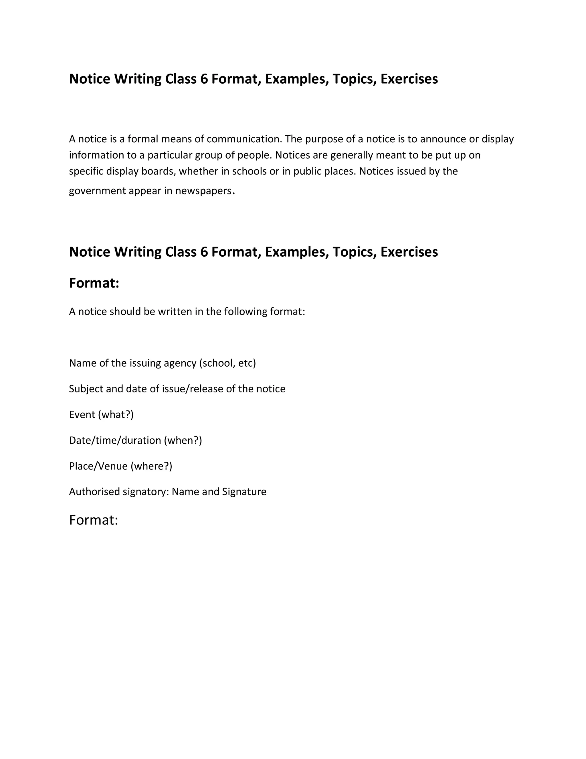 Notice writing | PDF