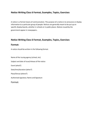 Notice writing | PDF