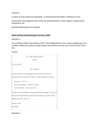 Notice writing | PDF