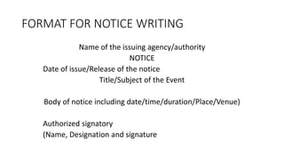 Notice writing | PPTX