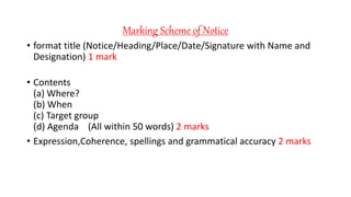 Notice writing | PPTX | Sports