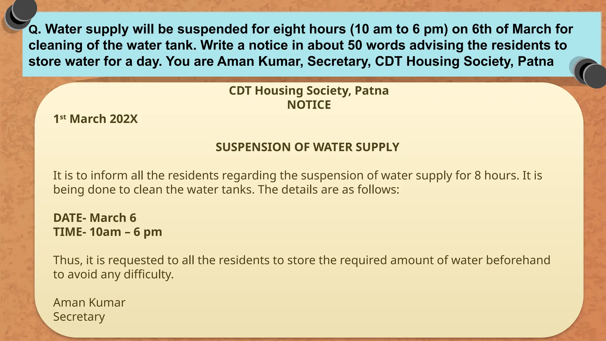 NOTICE WRITING class 12 ppt cbse english | PPTX
