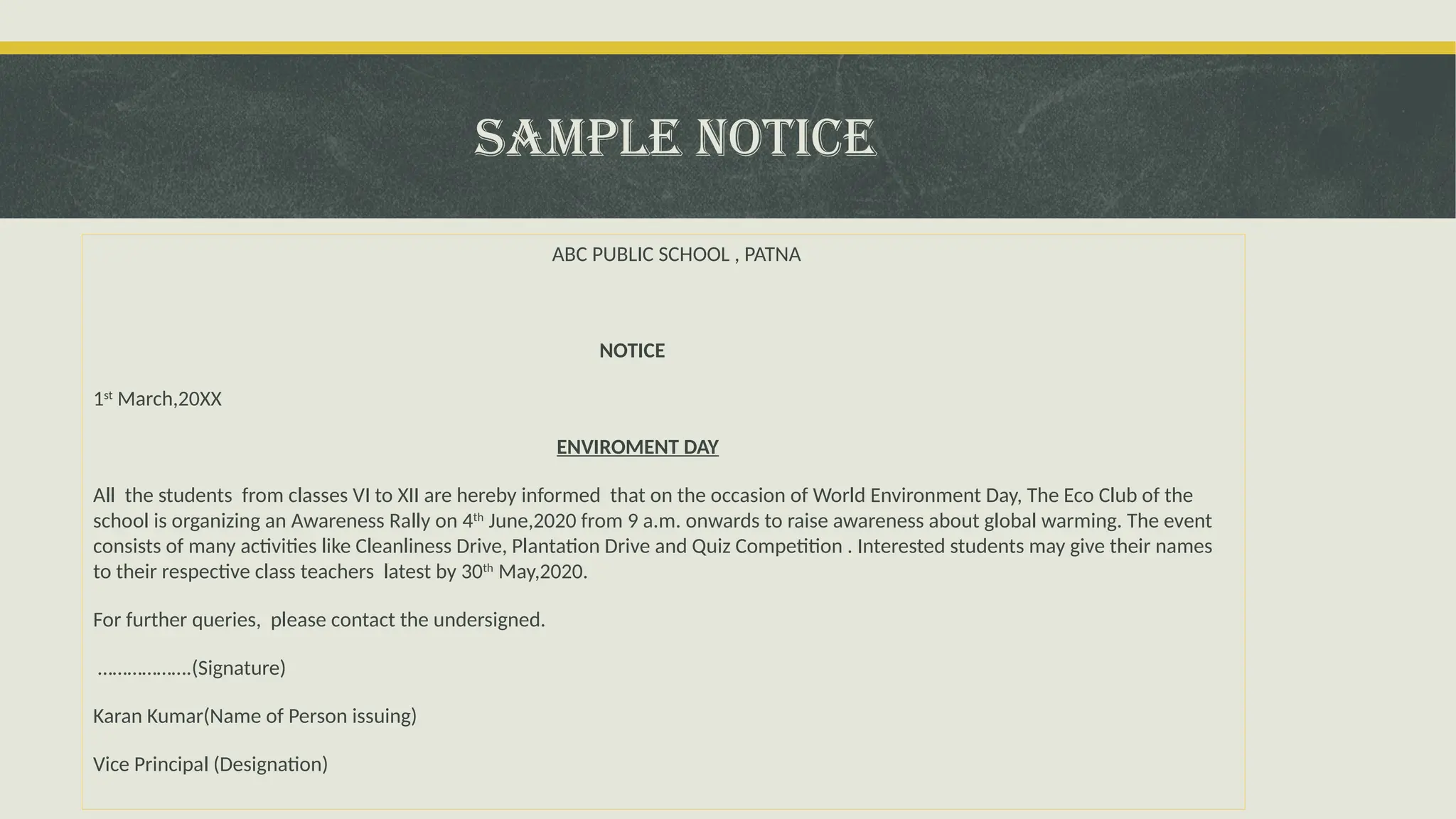 Notice Writing.pptx akekhehehsjsjsjsjsjsjsj | PPTX