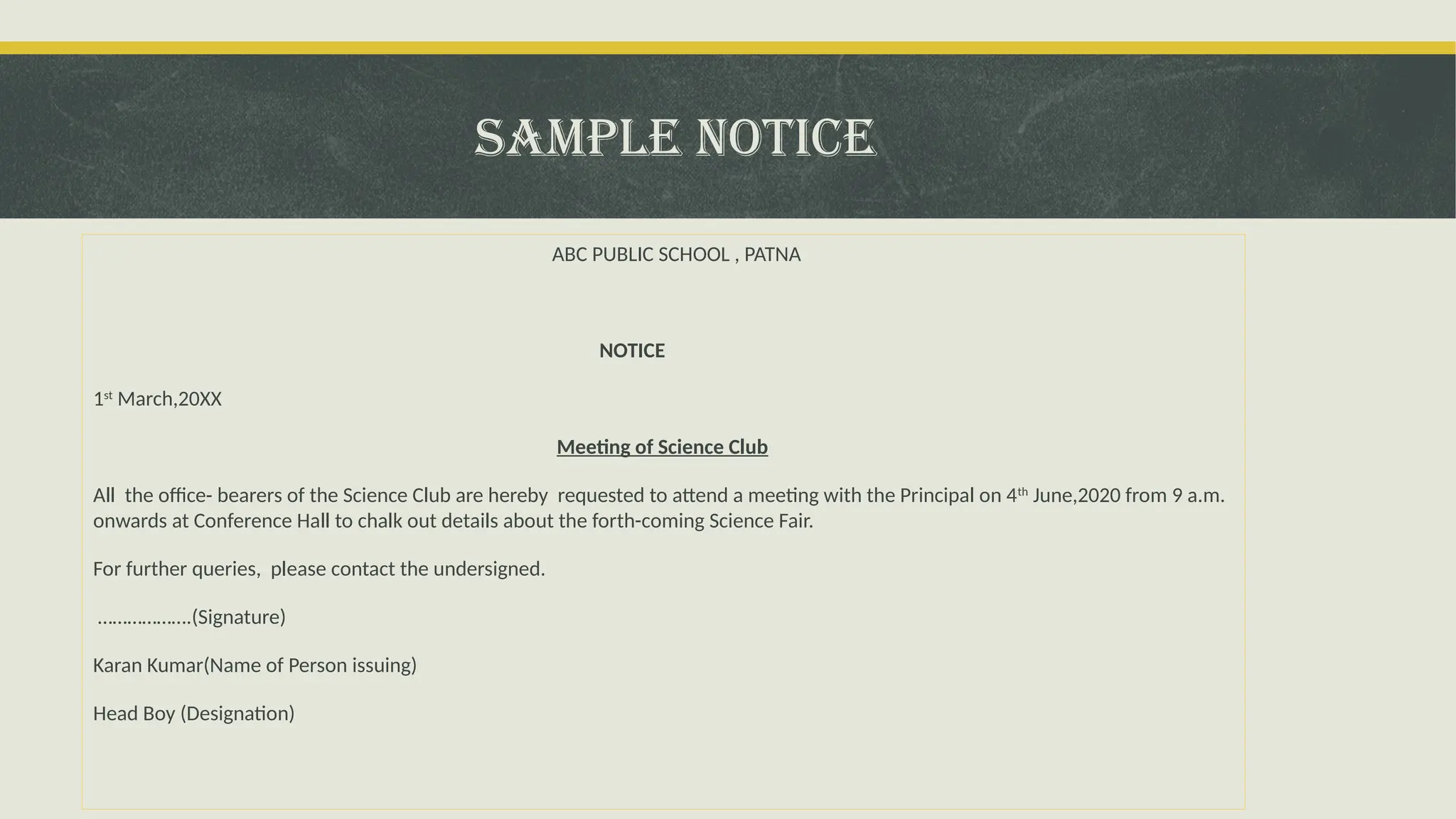 Notice Writing.pptx akekhehehsjsjsjsjsjsjsj | PPTX