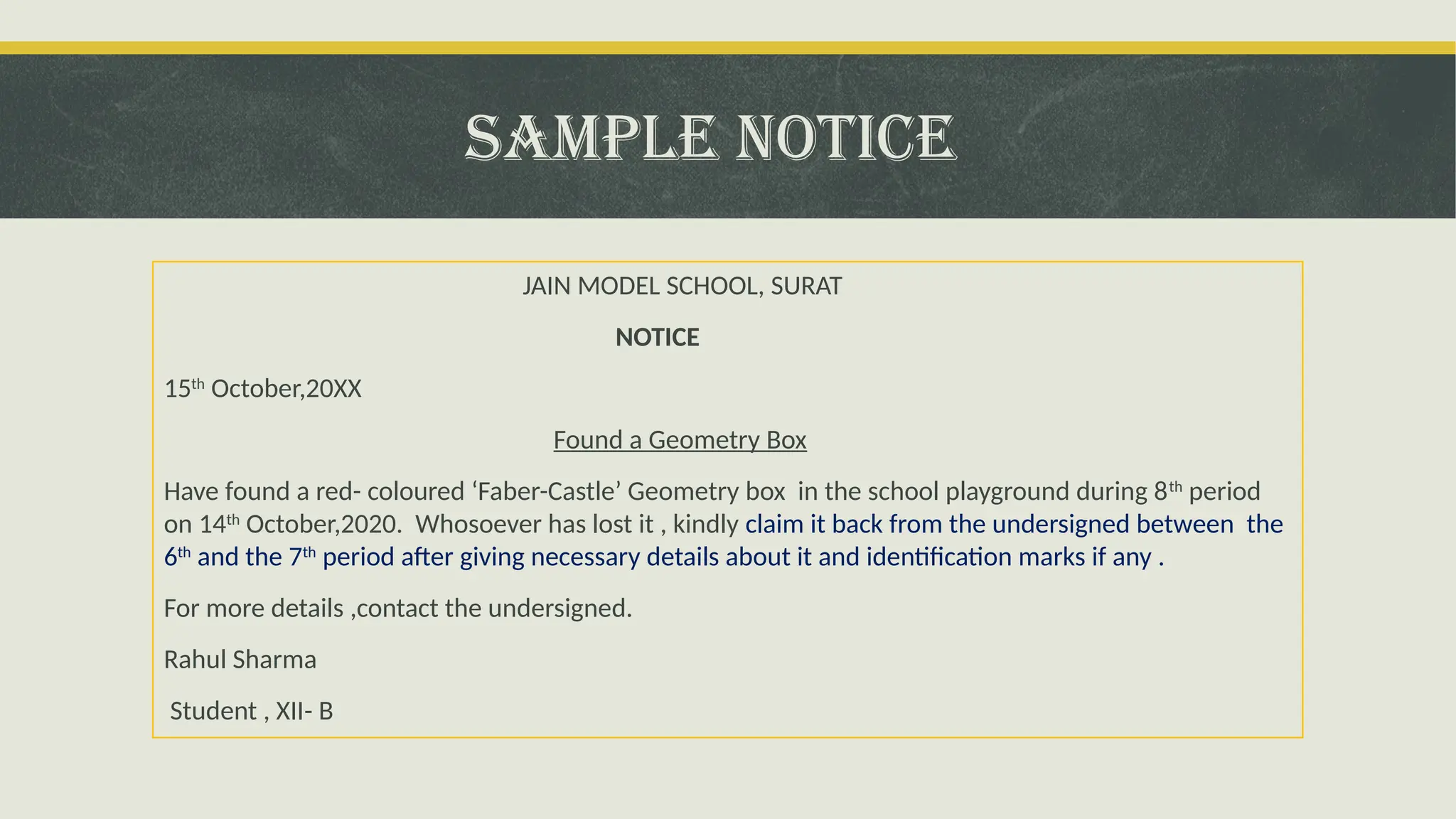 Notice Writing.pptx akekhehehsjsjsjsjsjsjsj | PPTX