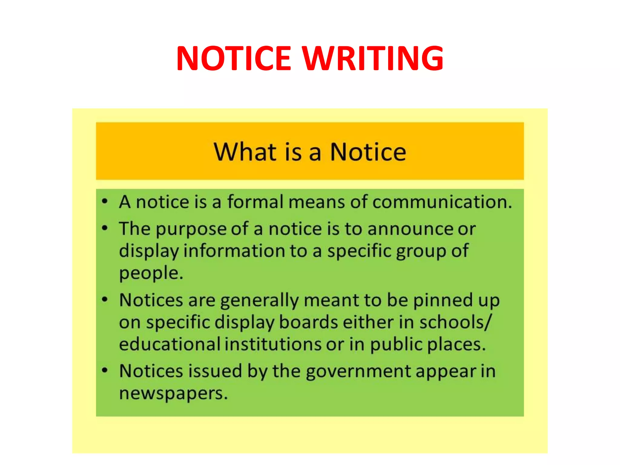 Notice writing ppt | PPTX