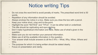 Notice writing with audio | PPTX