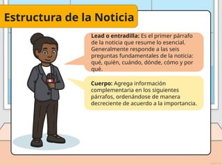 la noticia y su estructura en cuarto basico | PPTX