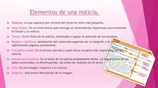 Noticia power point Estructura de la noticia | PPTX