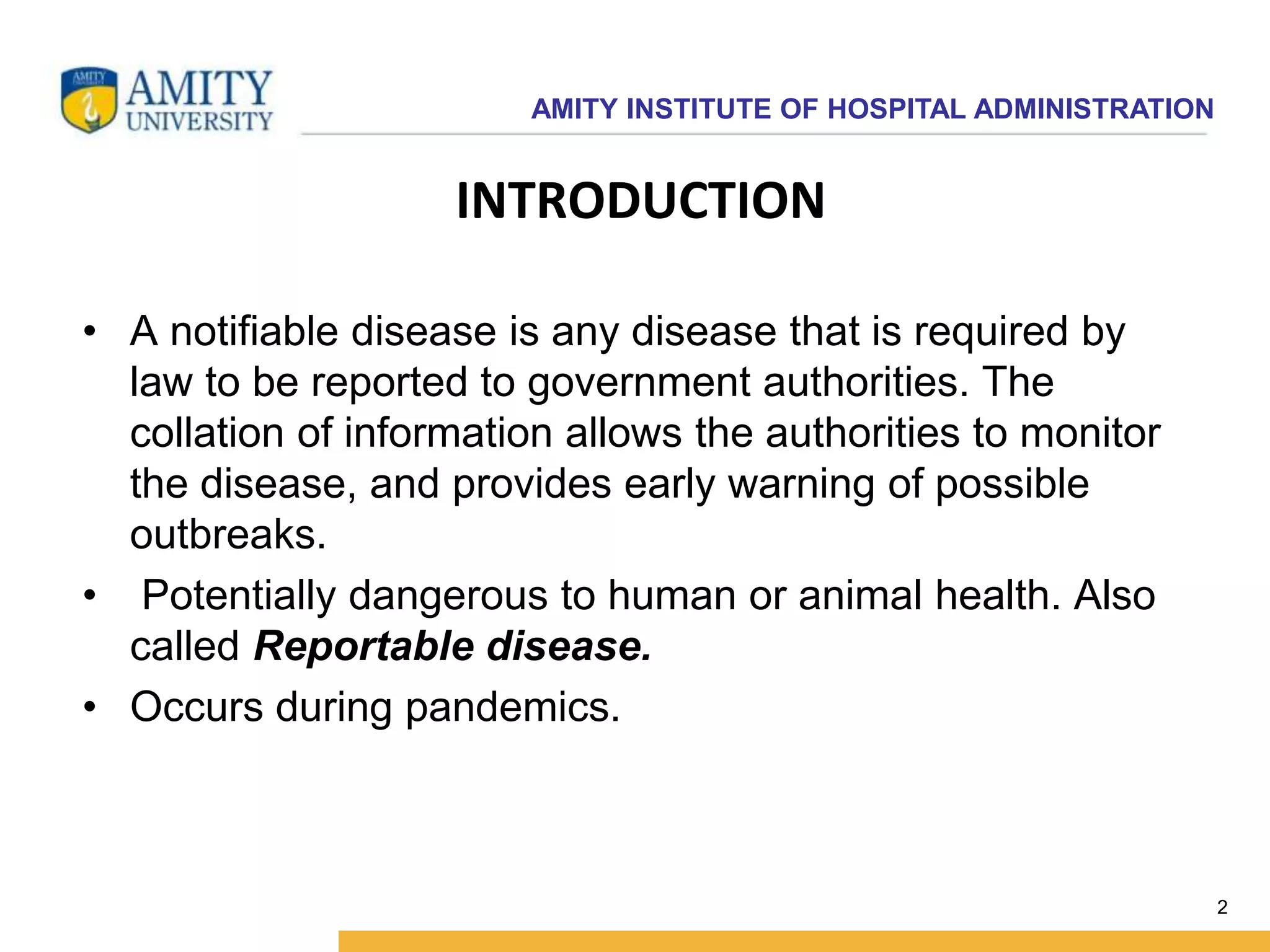 Notifiable diseases | PPTX