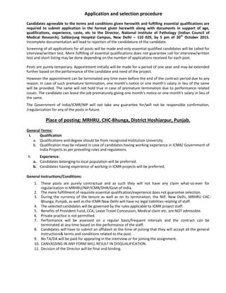 Scientist vacancies in National Institute of pathology | PDF