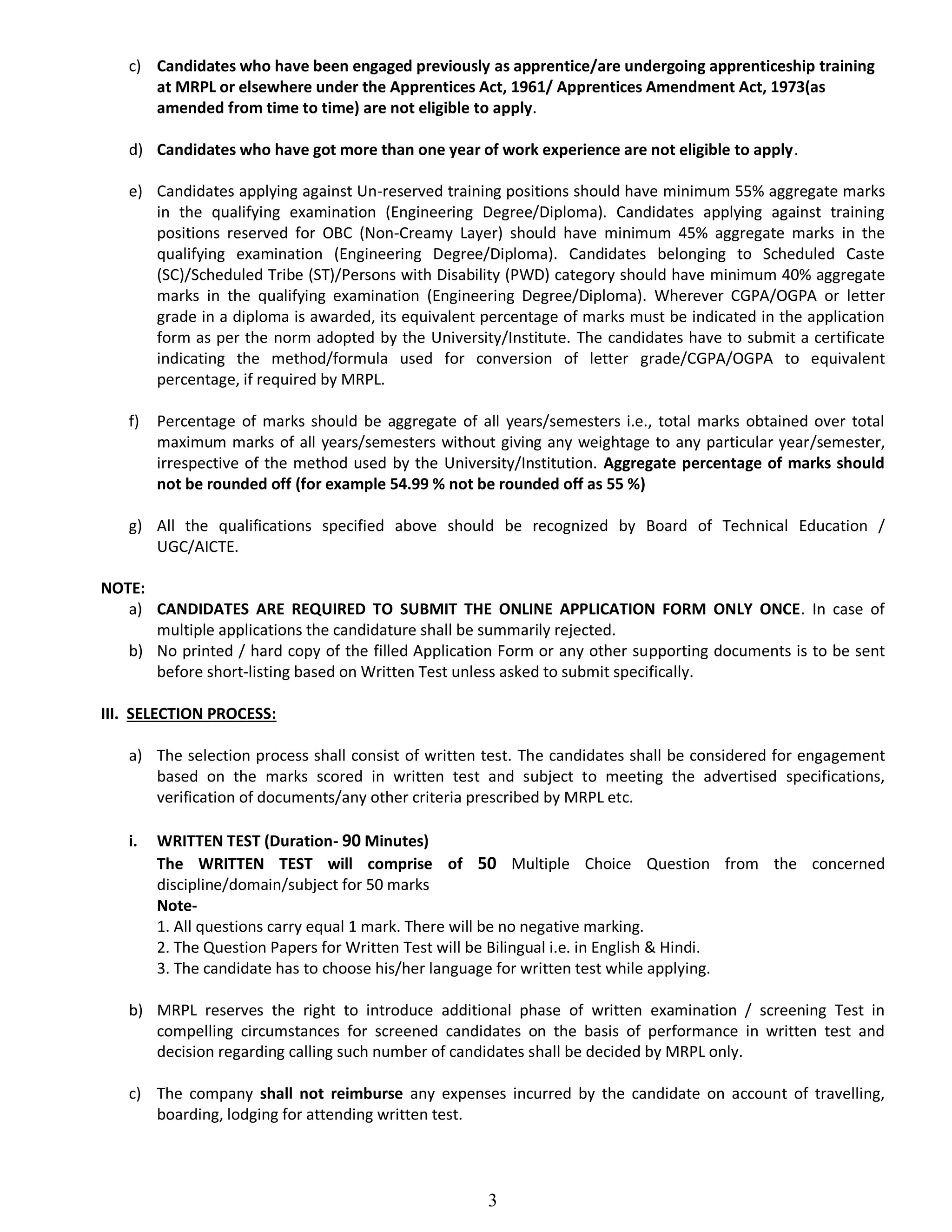 Official Notification of MRPL Recruitment 2017 | PDF