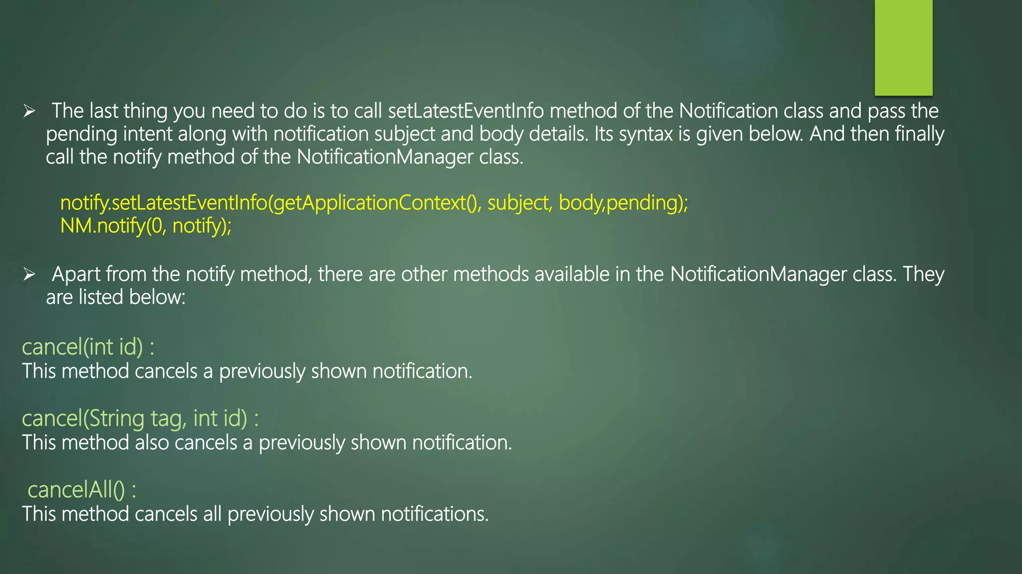 Notification android | PPTX