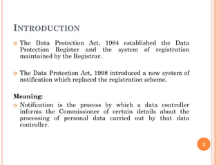 Notification By Data Controllers Under The Data Protection Act, 1998 ...