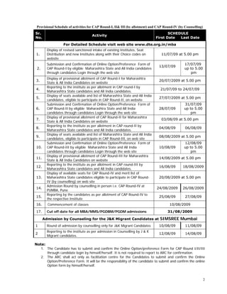 Notification For Cap Mba Option Form2009 10 | PDF