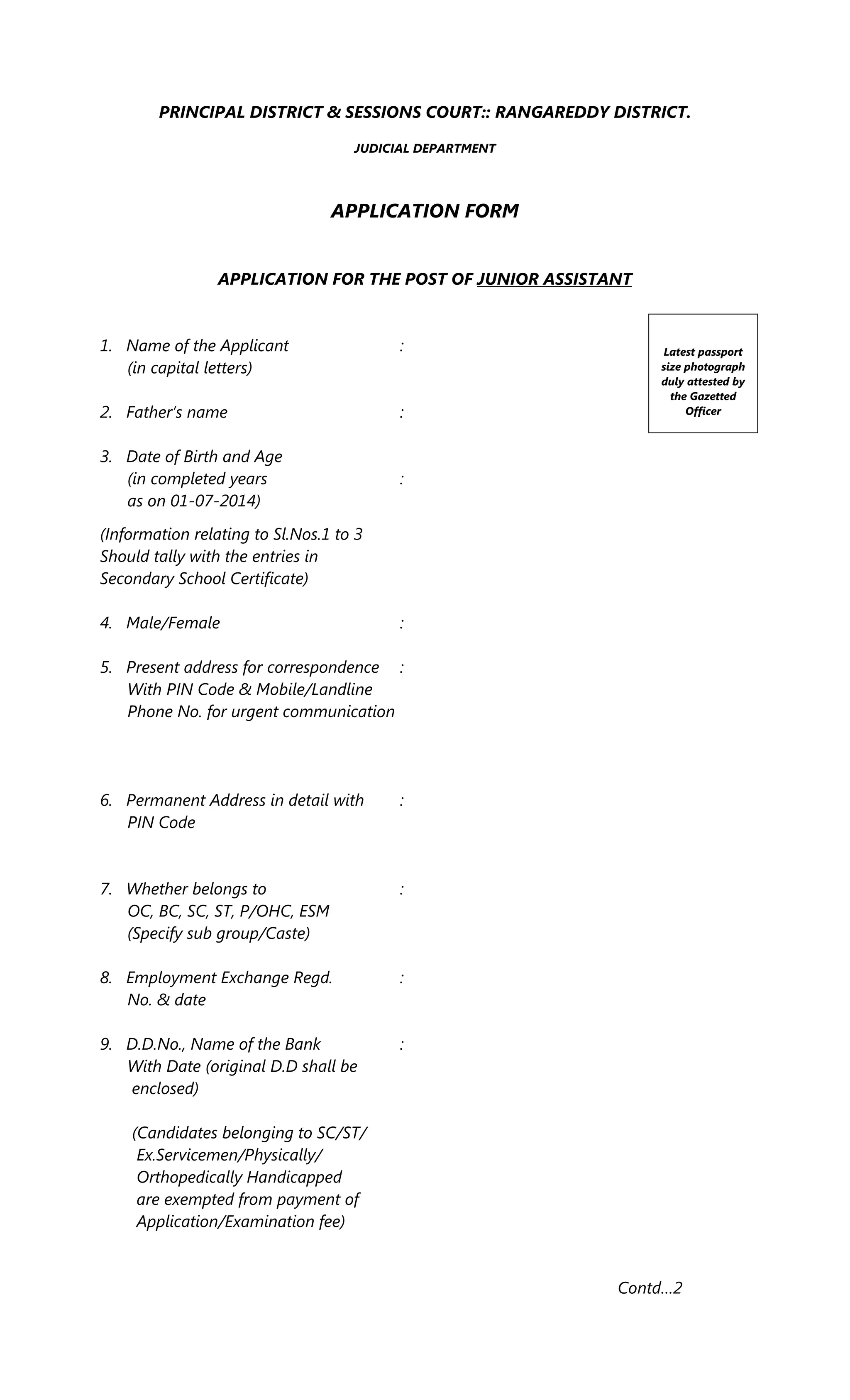 Notification junior assistant 1472_rrdc | PDF