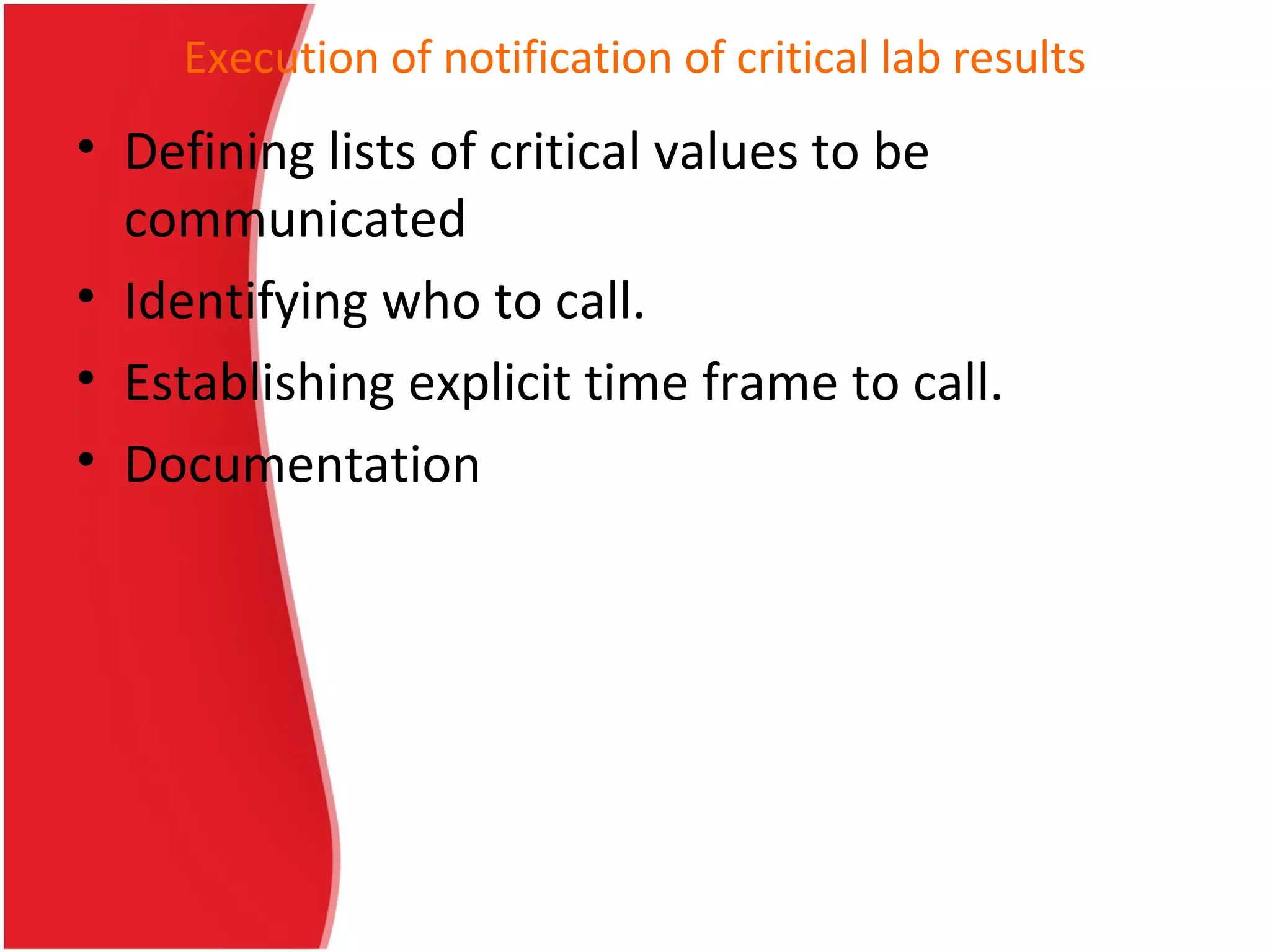 Notification of critical laboratory result | PPT