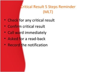 Notification of critical laboratory result | PPT