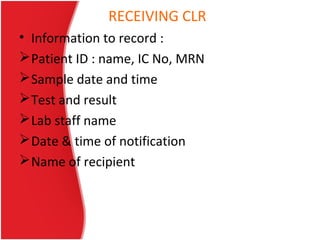 Notification of critical laboratory result | PPT