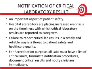 Notification of critical laboratory result | PPT