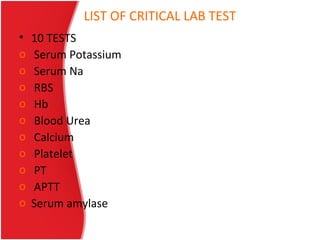 Notification of critical laboratory result | PPT