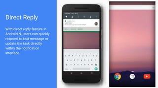 Android Notifications in Android Nougat 7.0 | PPTX | Operating Systems | Computer Software and ...
