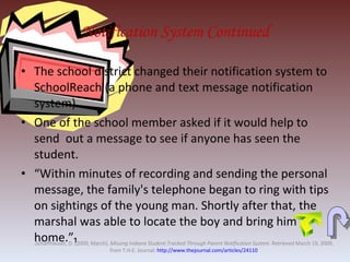 Notification Systems and Students | PPT