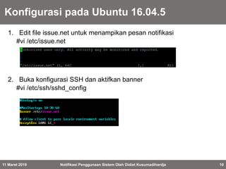 Notifikasi penggunaan sistem | PPT