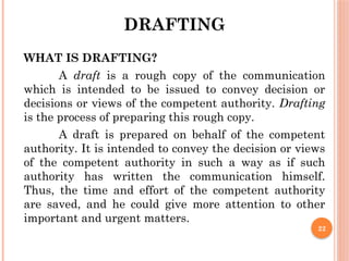 Office management - MSOP - NOTING AND DRAFTING | PPTX