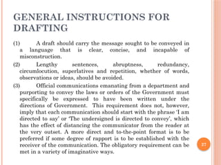 Office management - MSOP - NOTING AND DRAFTING | PPTX