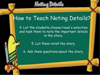 Developmental Reading 2- Noting Details | PPTX