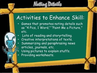 Developmental Reading 2- Noting Details | PPTX