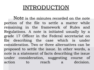 Noting secretariat | PPT