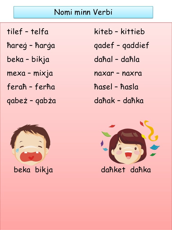 Noti: Nomi/Verbi minn Nomi