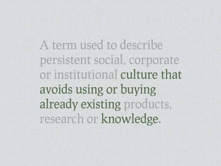 Not Invented Here | PDF