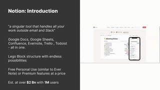Notion: Product Anecdotes | PPTX | Shareware and Freeware | Computer ...