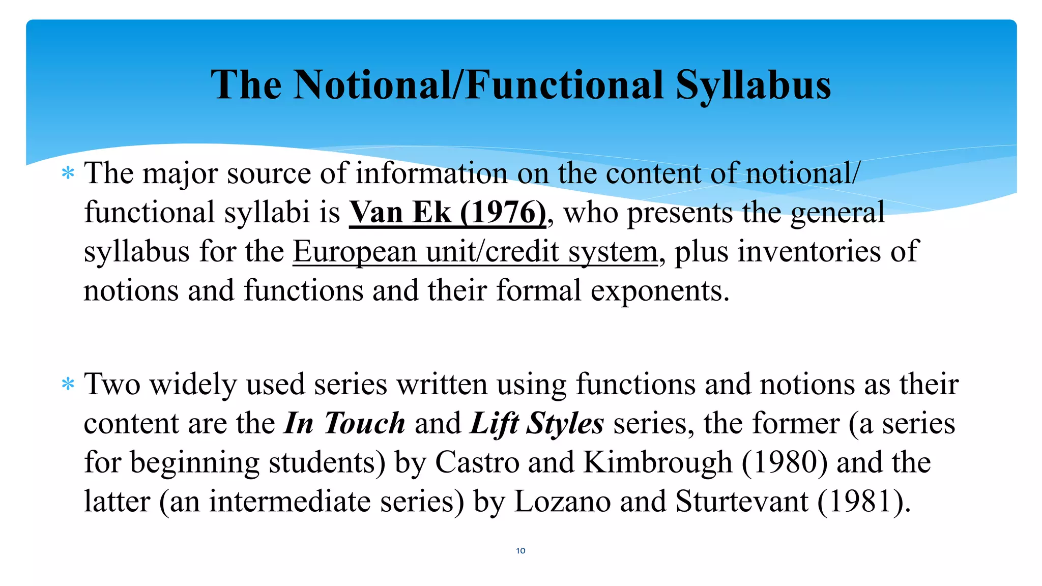 Notional functional syllabus | PPTX