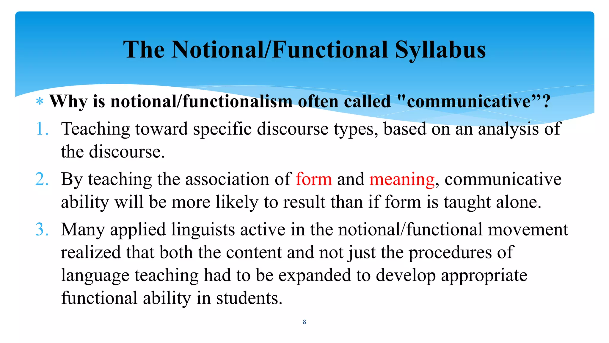 Notional functional syllabus | PPTX