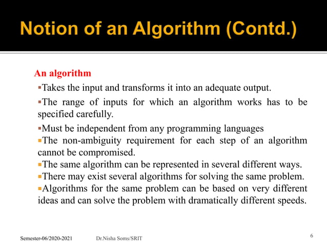 Notion Of An Algorithm Ppt