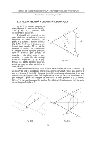 Notiuni de geometrie descriptiva in reprezentarile de arhitectura | PDF
