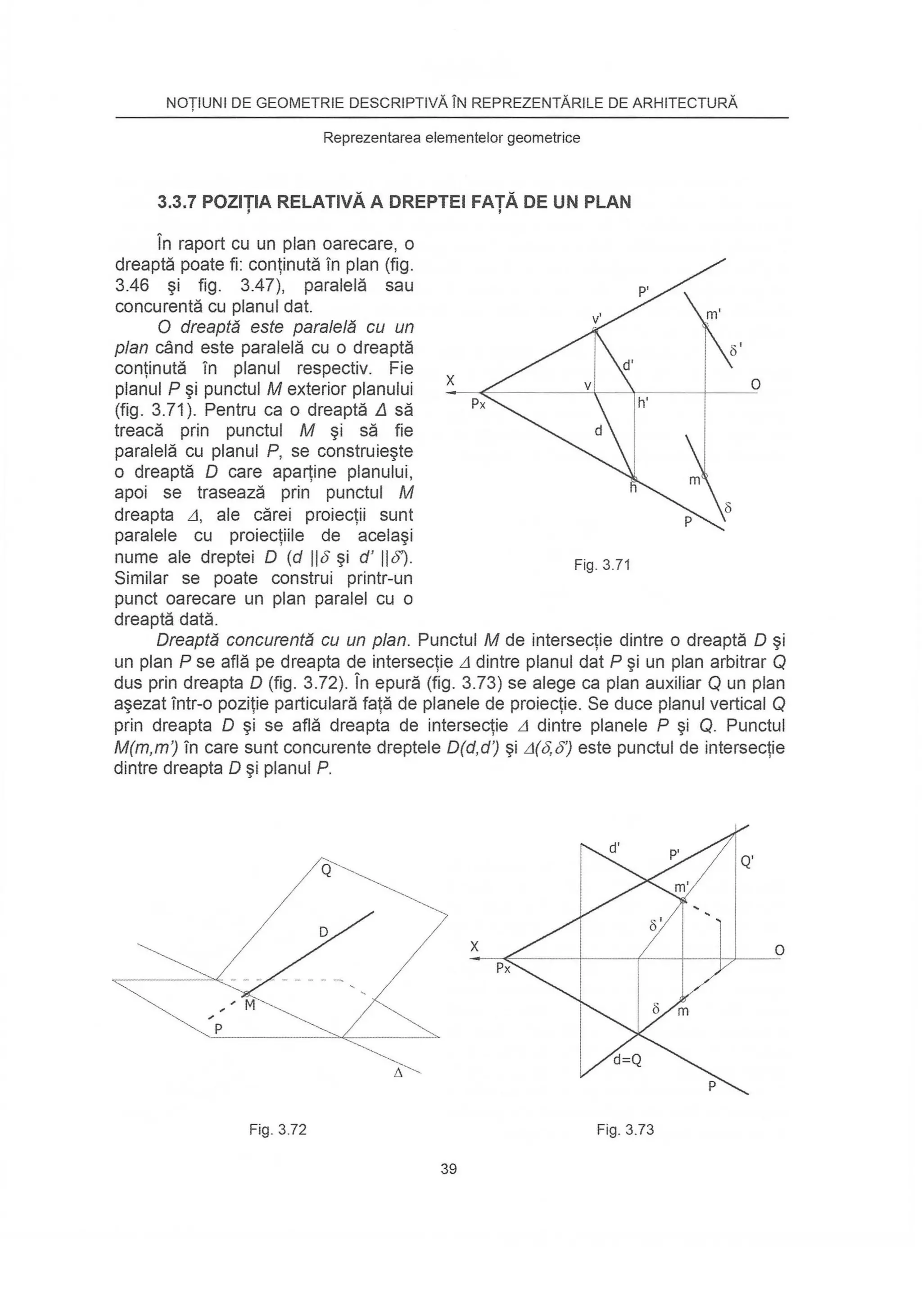 Notiuni de geometrie descriptiva in reprezentarile de arhitectura | PDF