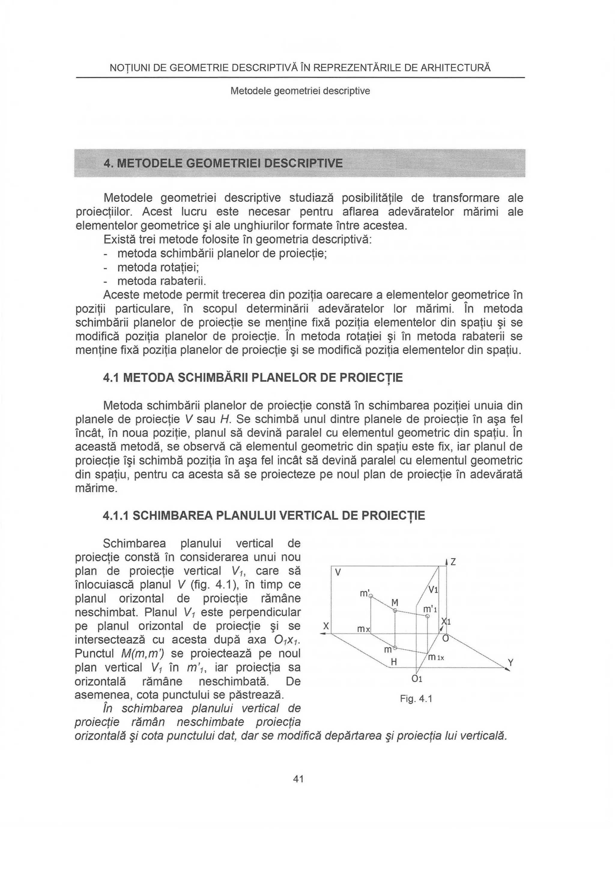 Notiuni de geometrie descriptiva in reprezentarile de arhitectura | PDF