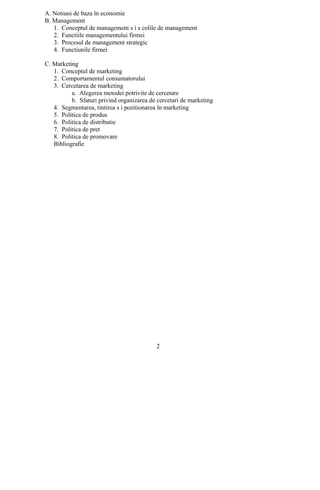 Notiuni fundamentale de economie introducere in management si marketing | RTF