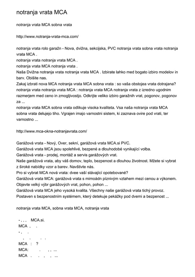 notranja vrata MCA | PDF