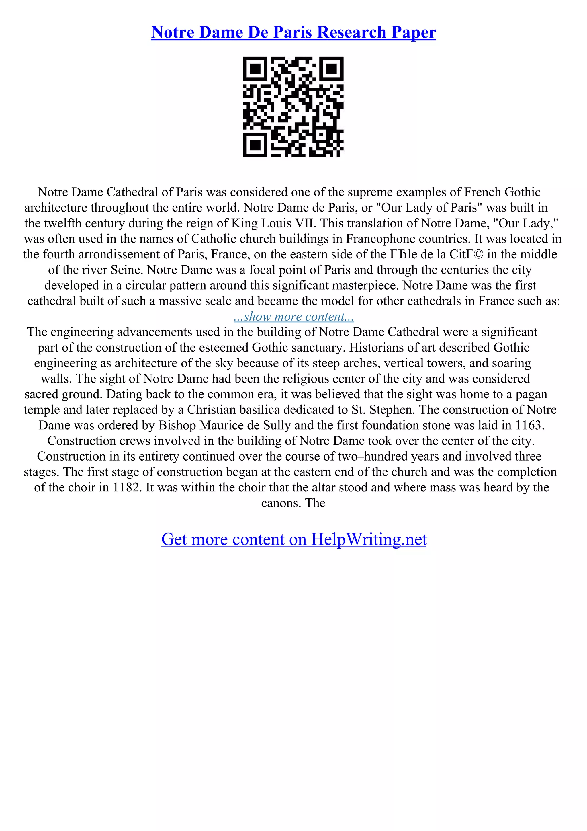 Notre Dame Essays | PDF