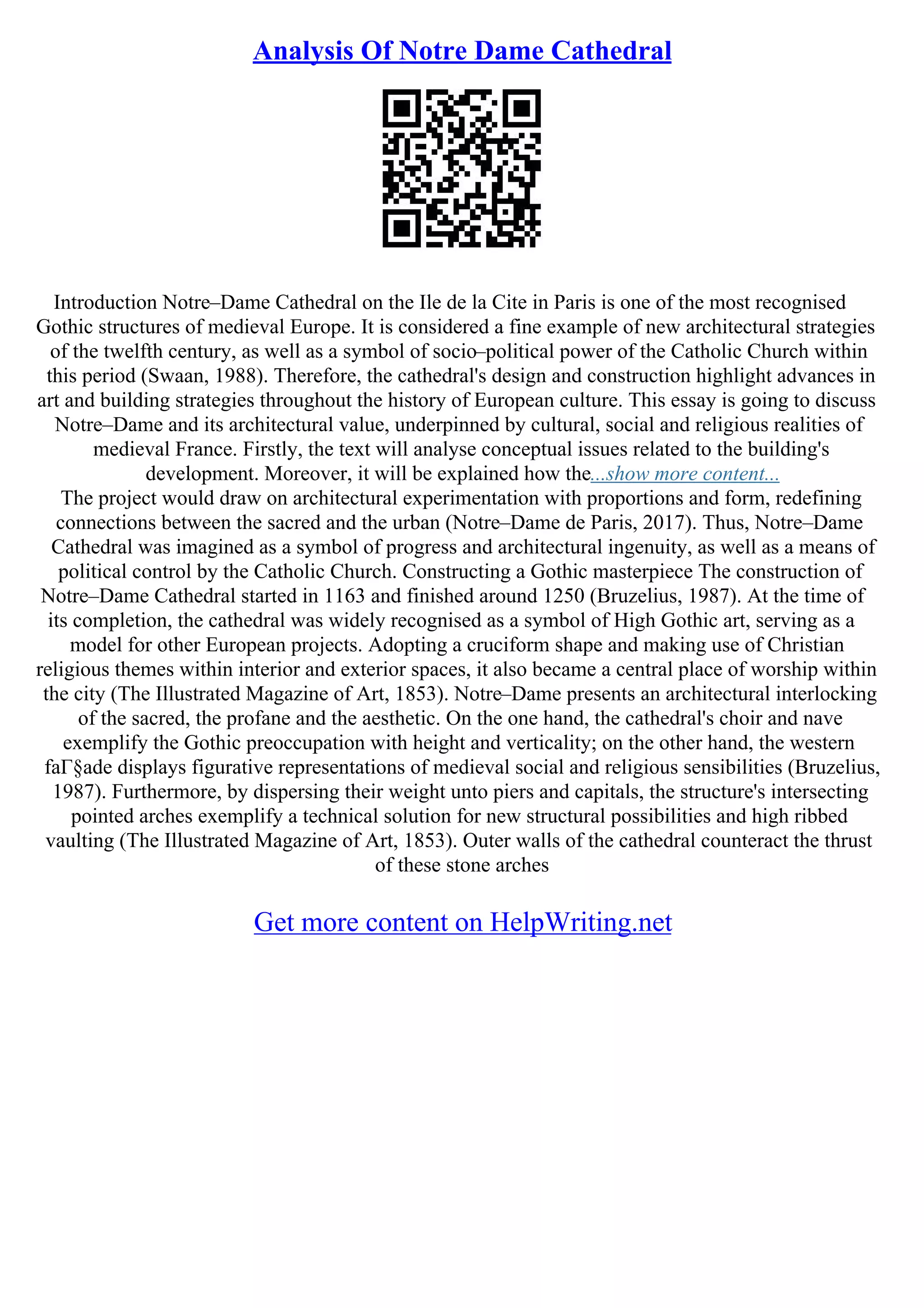 Notre Dame Essays | PDF
